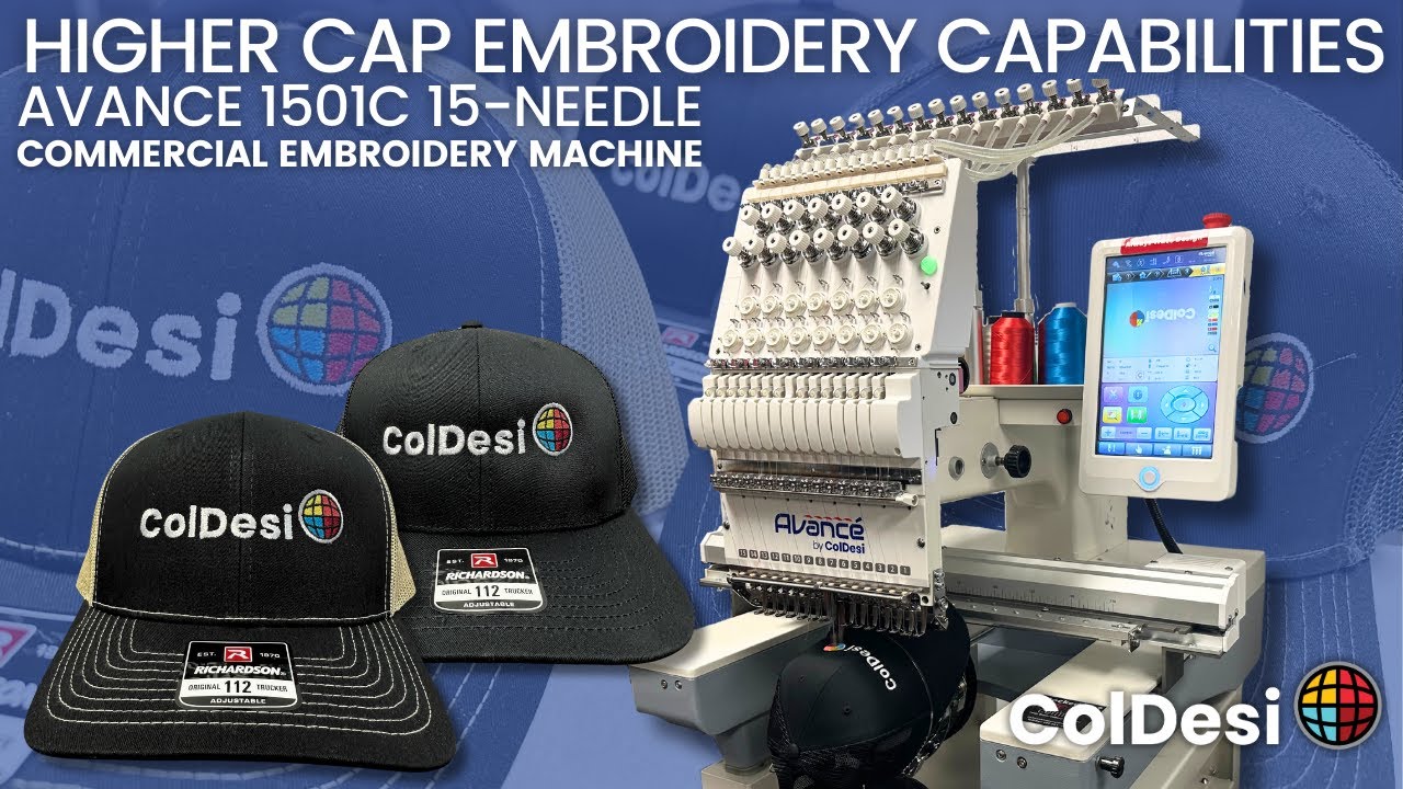 Avance 1501C: 1200 SPM Power and 270° Cap Embroidery – MaggieFrameStore