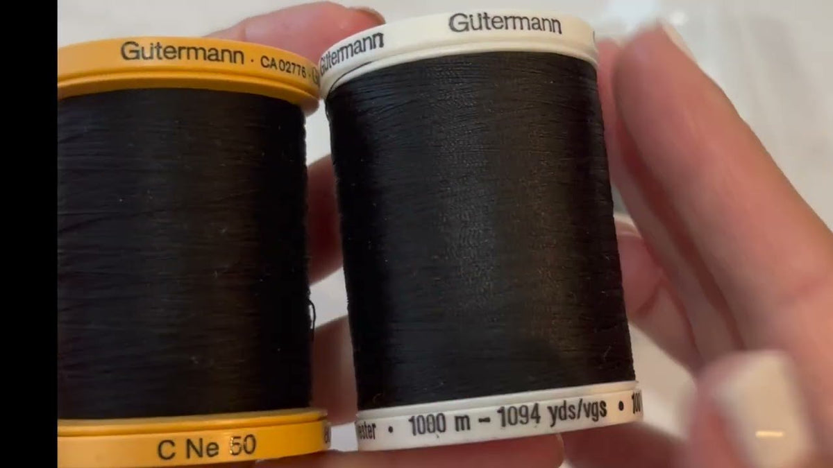 Gutermann Black Thread: Durable, Low-Lint, Machine-Ready – MaggieFrameStore