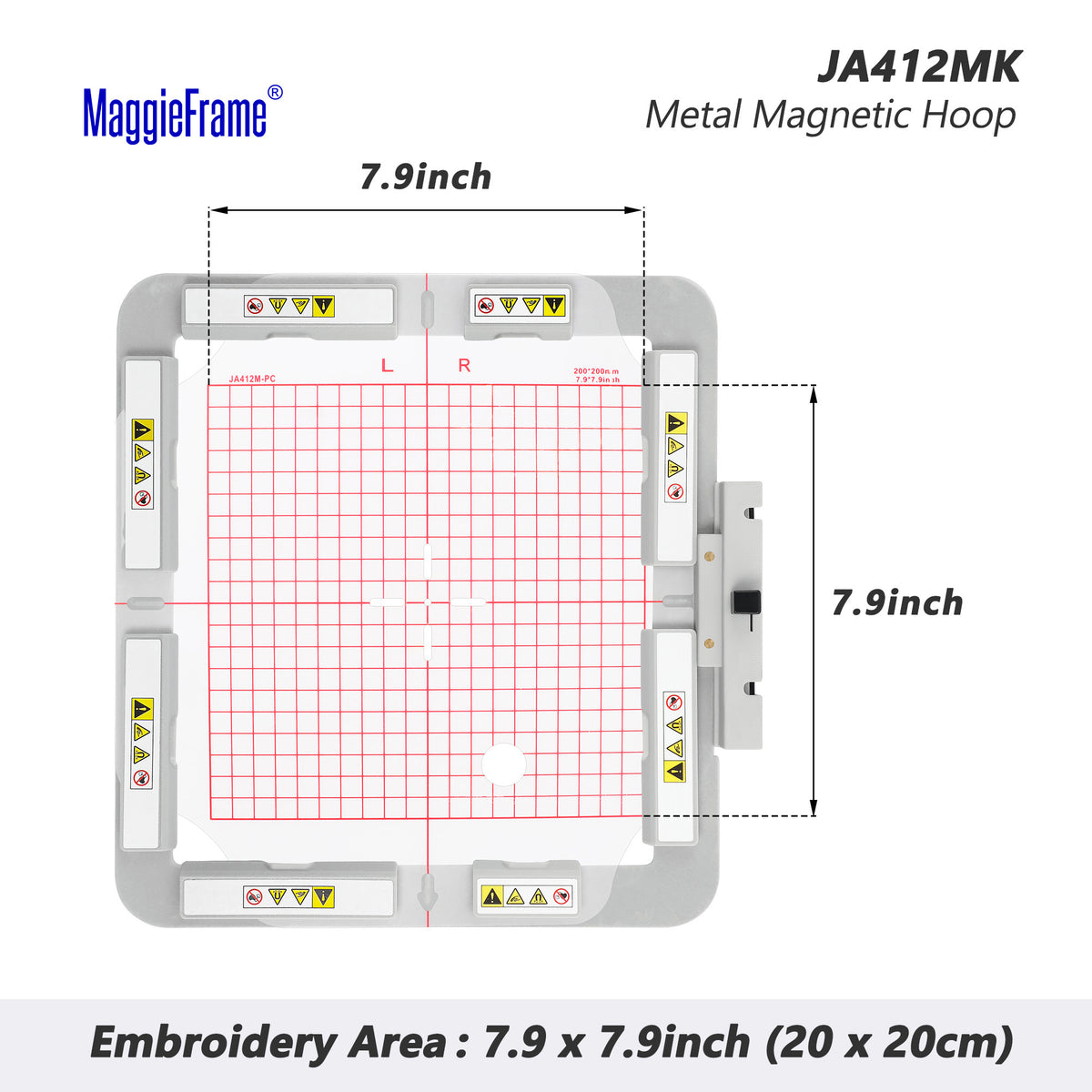 MaggieFrame Magnetic Hoop for Janome MC 500E 400E 550E & Elna 830 830L ...